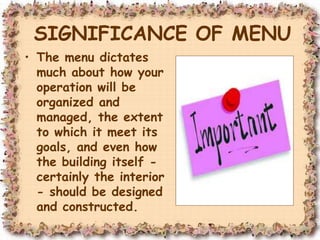 MENU EVOLUTION | PPT