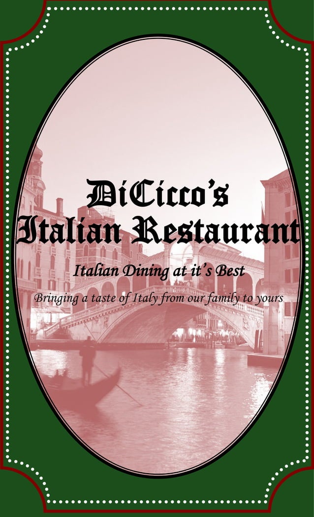 Dicicco's Menu | PDF | Bars & Restaurants | Attractions