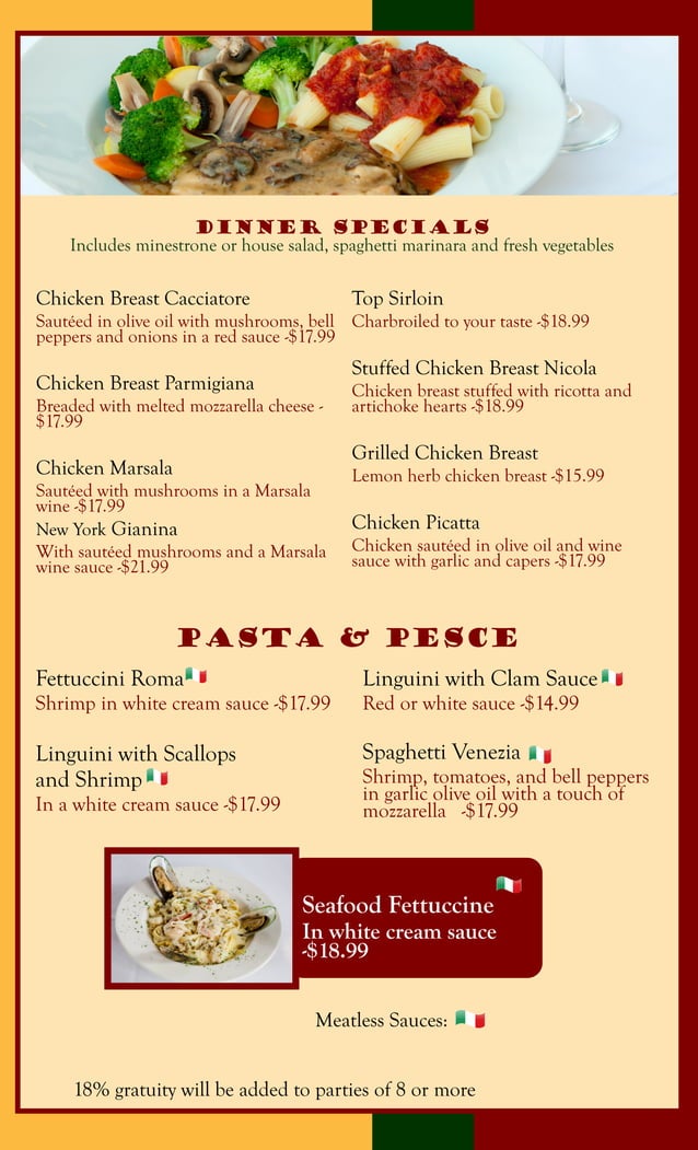Dicicco's Menu | PDF | Bars & Restaurants | Attractions