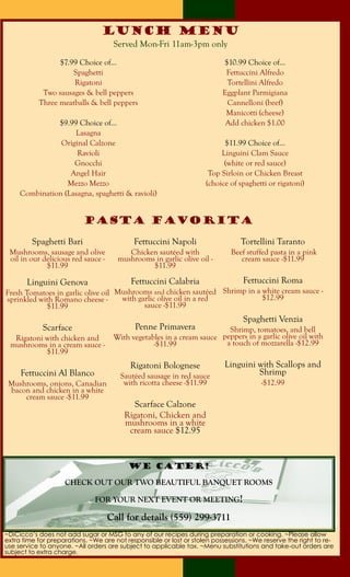 Dicicco's Menu | PDF