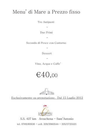 Menu Fisso di Mare | PDF