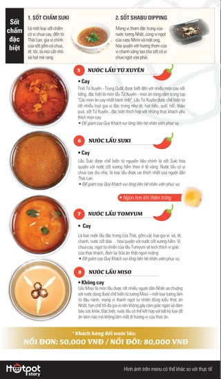 MENU HOTPOT STORY - TPHCM | PDF