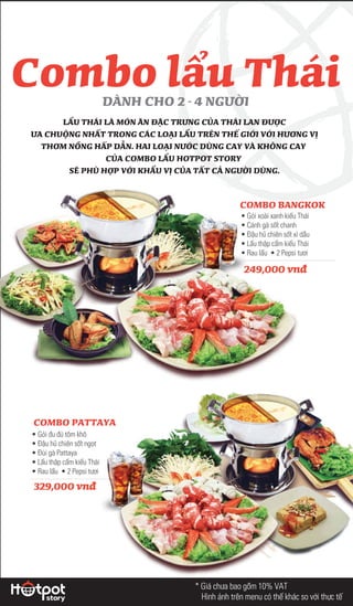 MENU HOTPOT STORY - TPHCM | PDF