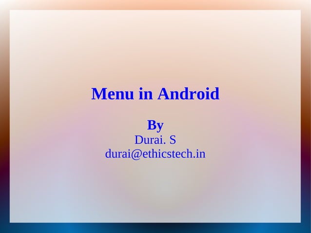 Menu in android | PDF