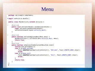 Menu in android | PDF
