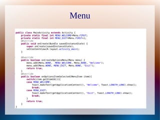 Menu in android | PDF