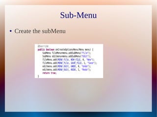 Menu in android | PDF