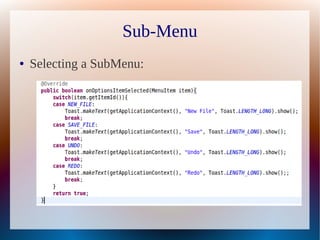 Menu in android | PDF