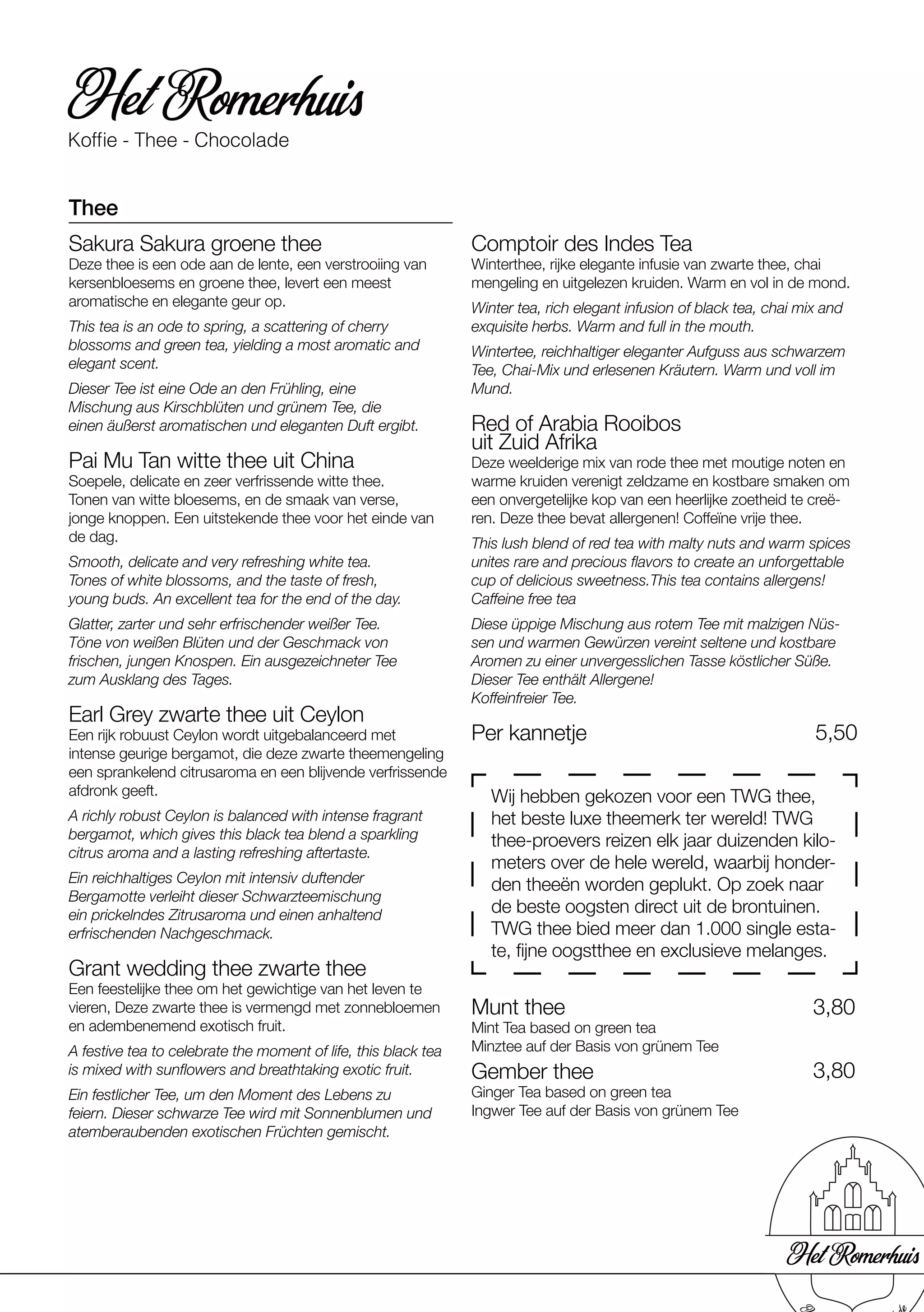 Menukaart 2021 | PDF