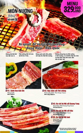 MENU KING BBQ BUFFET - TPHCM | PDF