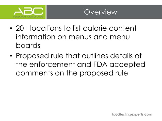 Menu Nutrition Labeling for Restaurants: Questions...Answered! | PPTX ...