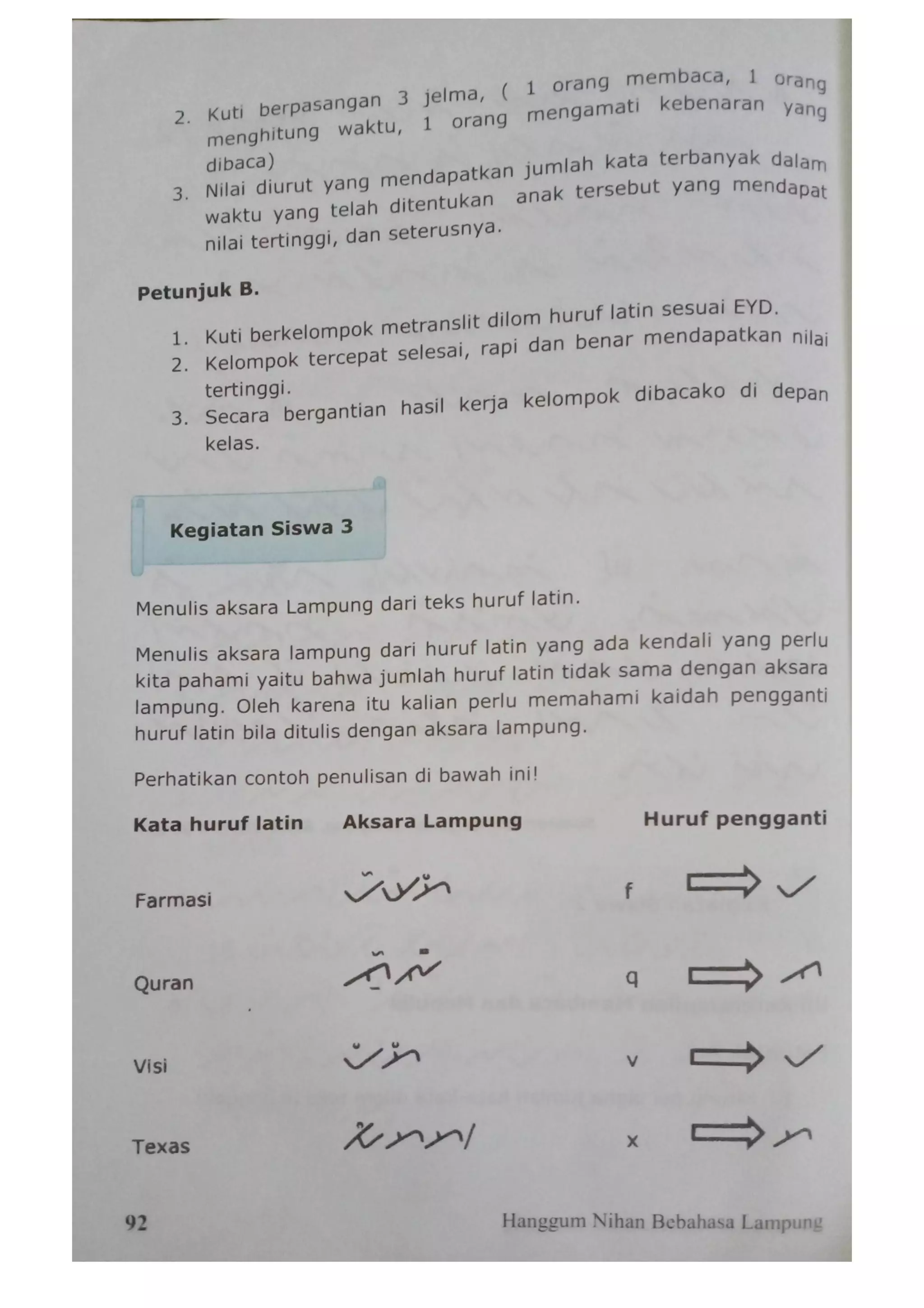 Materi 8 Menulis aksara lampung | PDF