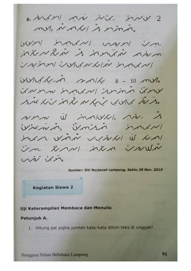 Materi 8 Menulis aksara lampung | PDF