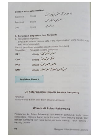 Materi 8 Menulis aksara lampung | PDF