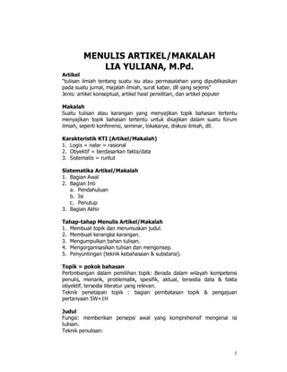 Cara Membuat Artikel Ilmiah Dengan Sistematis | PDF