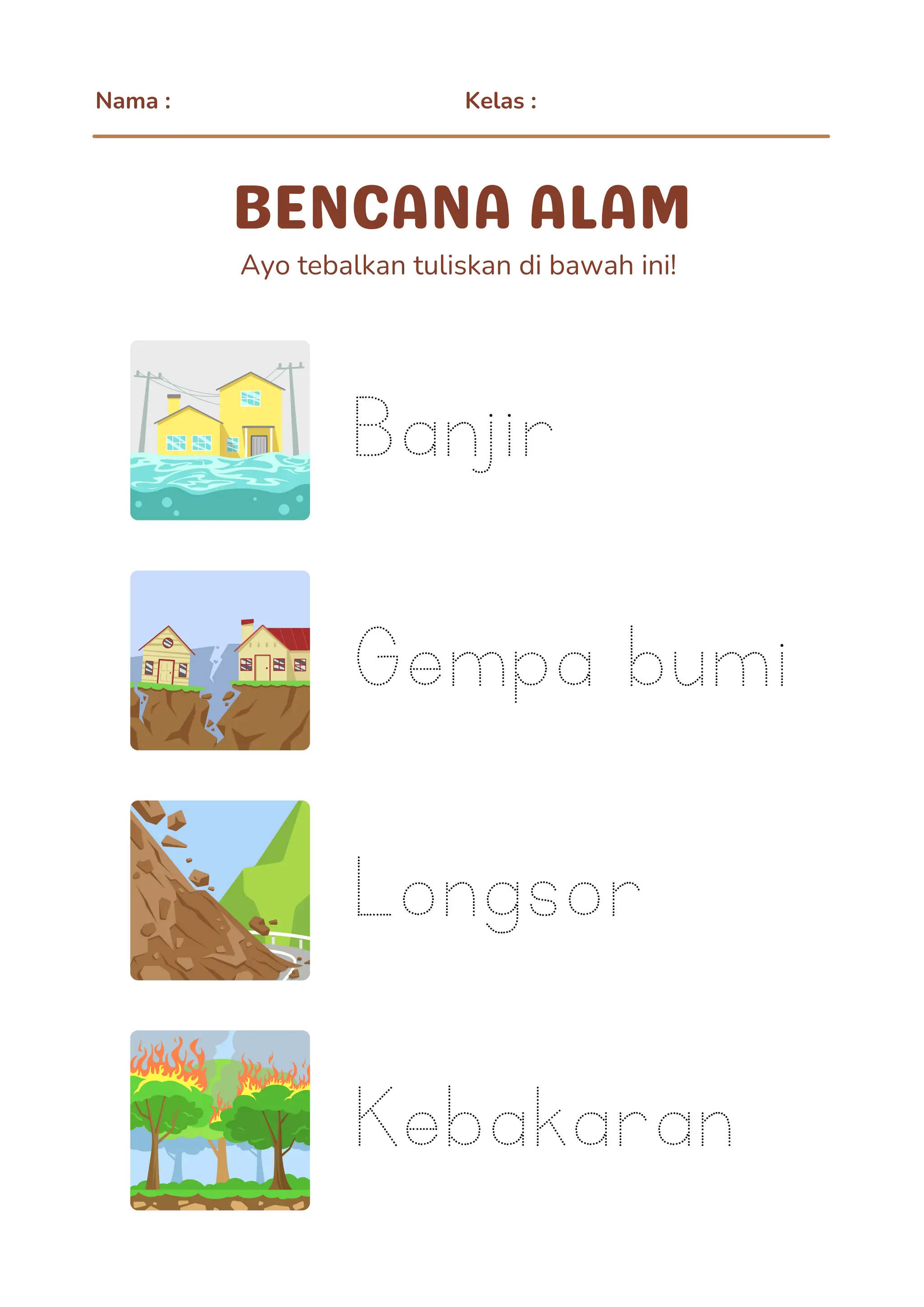 Menulis Bencana Alam Lembar Kerja Coklat Putih Ilustratif.pdf