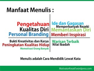 Menulis dan membuat buku kreatif ala guru go blog unj | PPT