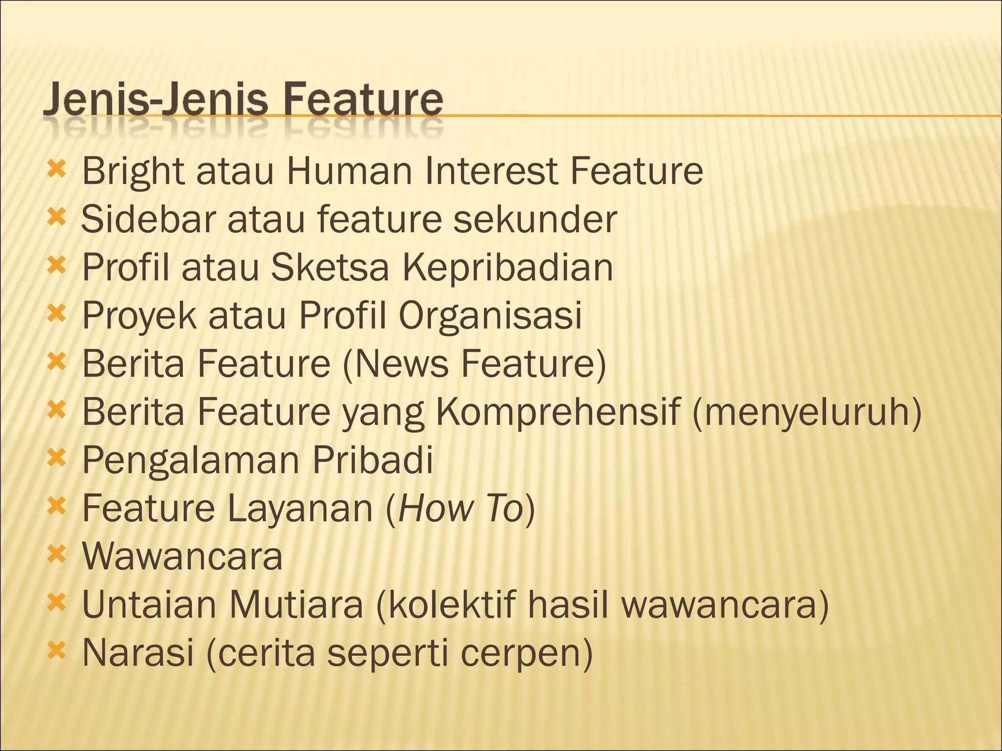 Menulis feature | PDF