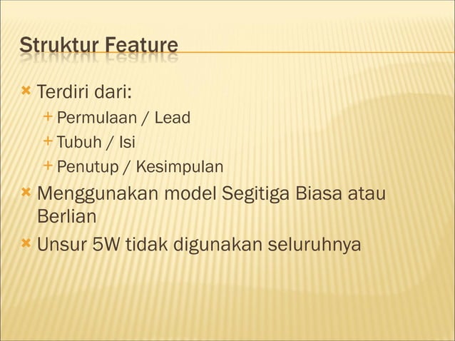 Menulis Feature Ppt