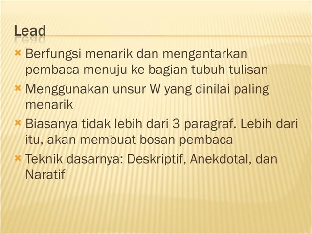 Menulis feature | PPT