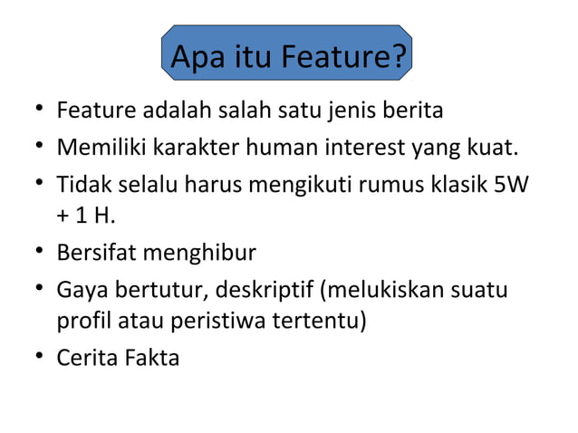 Menulis feature | PPT