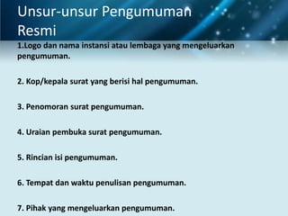 Menulis pengumuman upload | PPTX