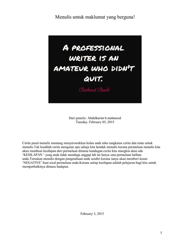 Menulis untuk maklumat dan pengetahuan yang berguna | PDF