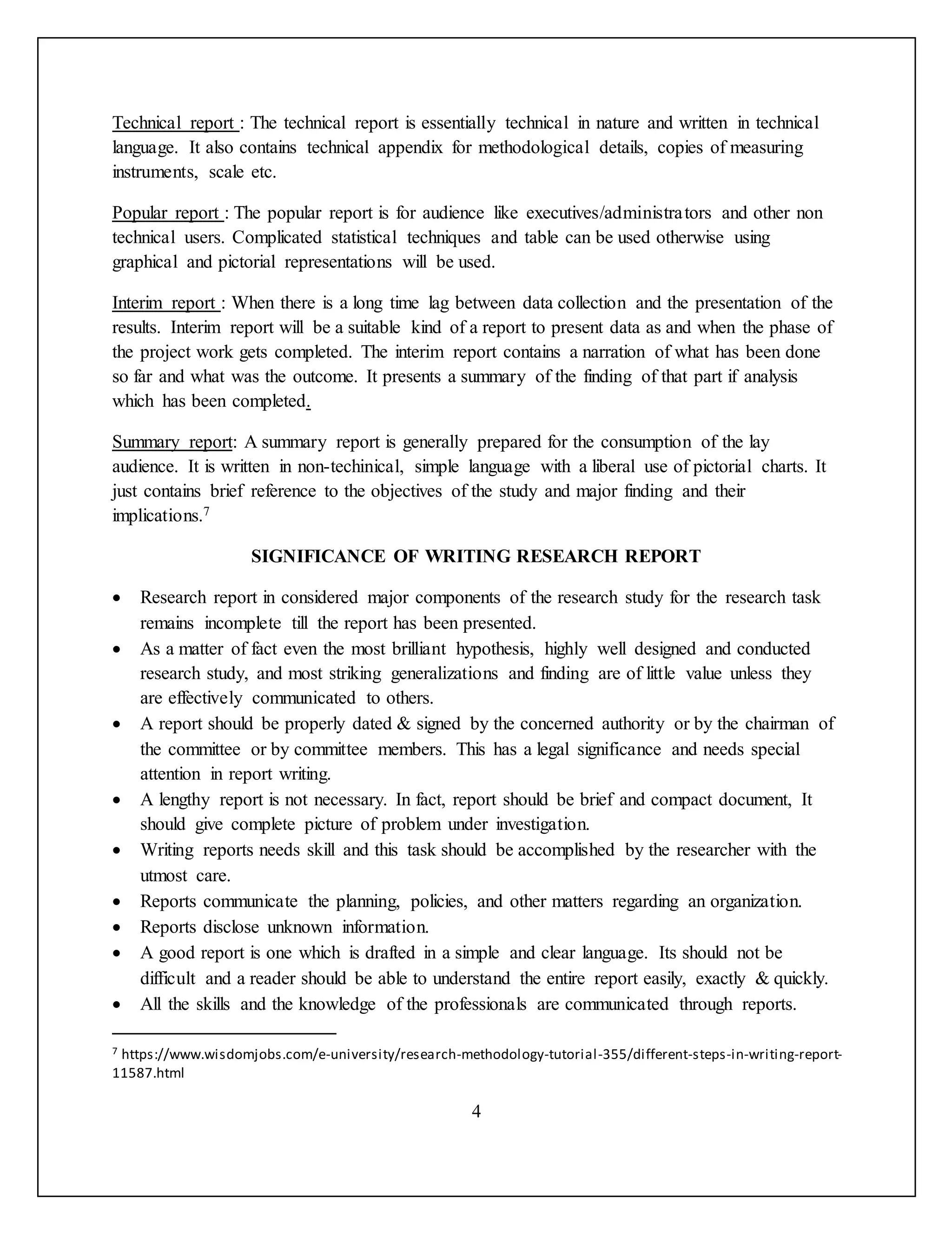 Research Report Writing | PDF