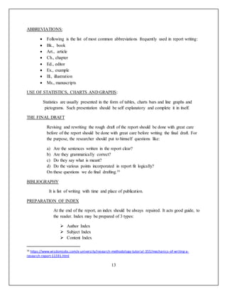 Research Report Writing | PDF