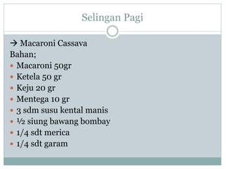 Menu masakan italia lansia | PDF