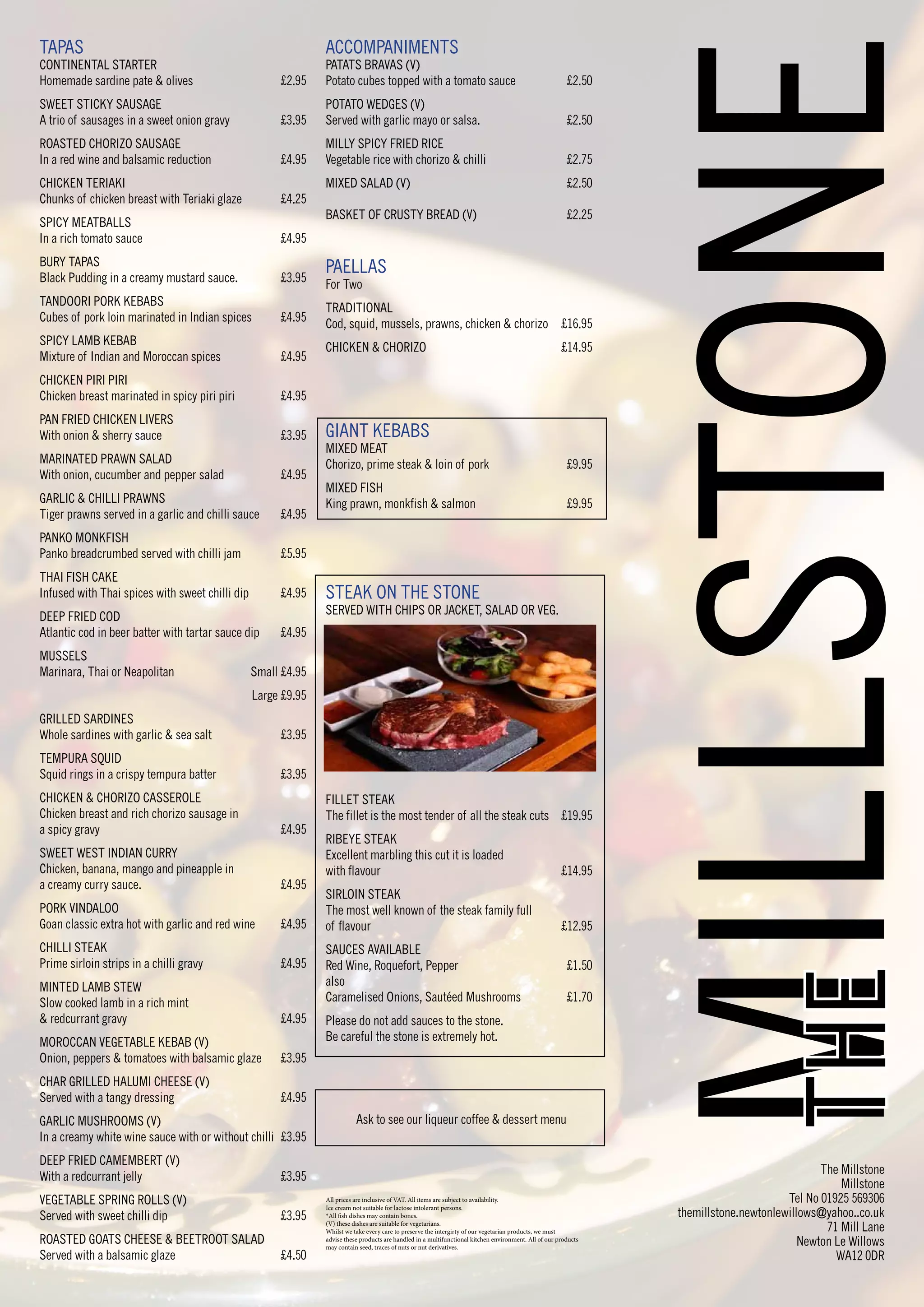 Millstone Menu | PDF