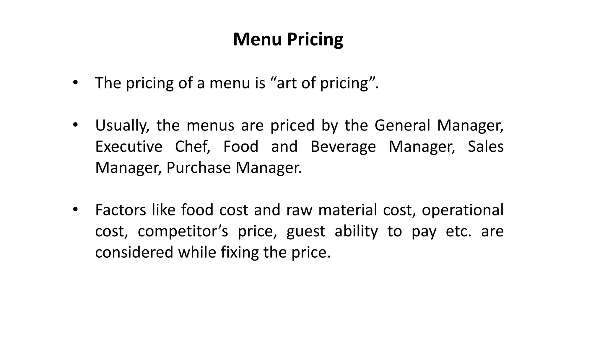 Menu merchandising | PPTX