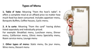 Menu merchandising | PPT