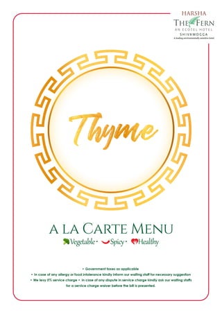 HARSHA THE FERN - FOOD MENU | PDF