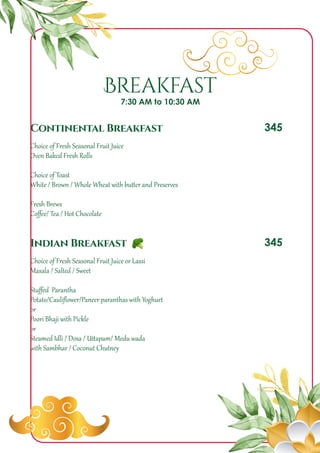 HARSHA THE FERN - FOOD MENU | PDF
