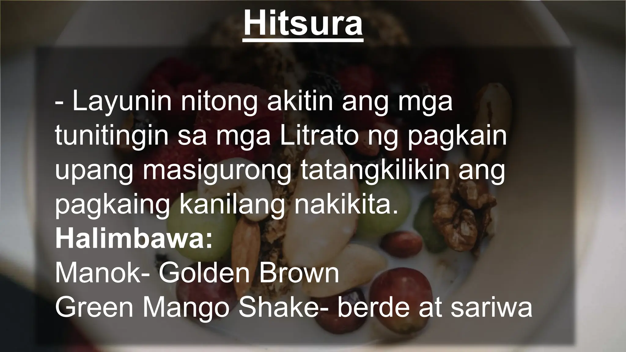 Filipino sa Piling Larang-menu ng Pagkain | PPTX