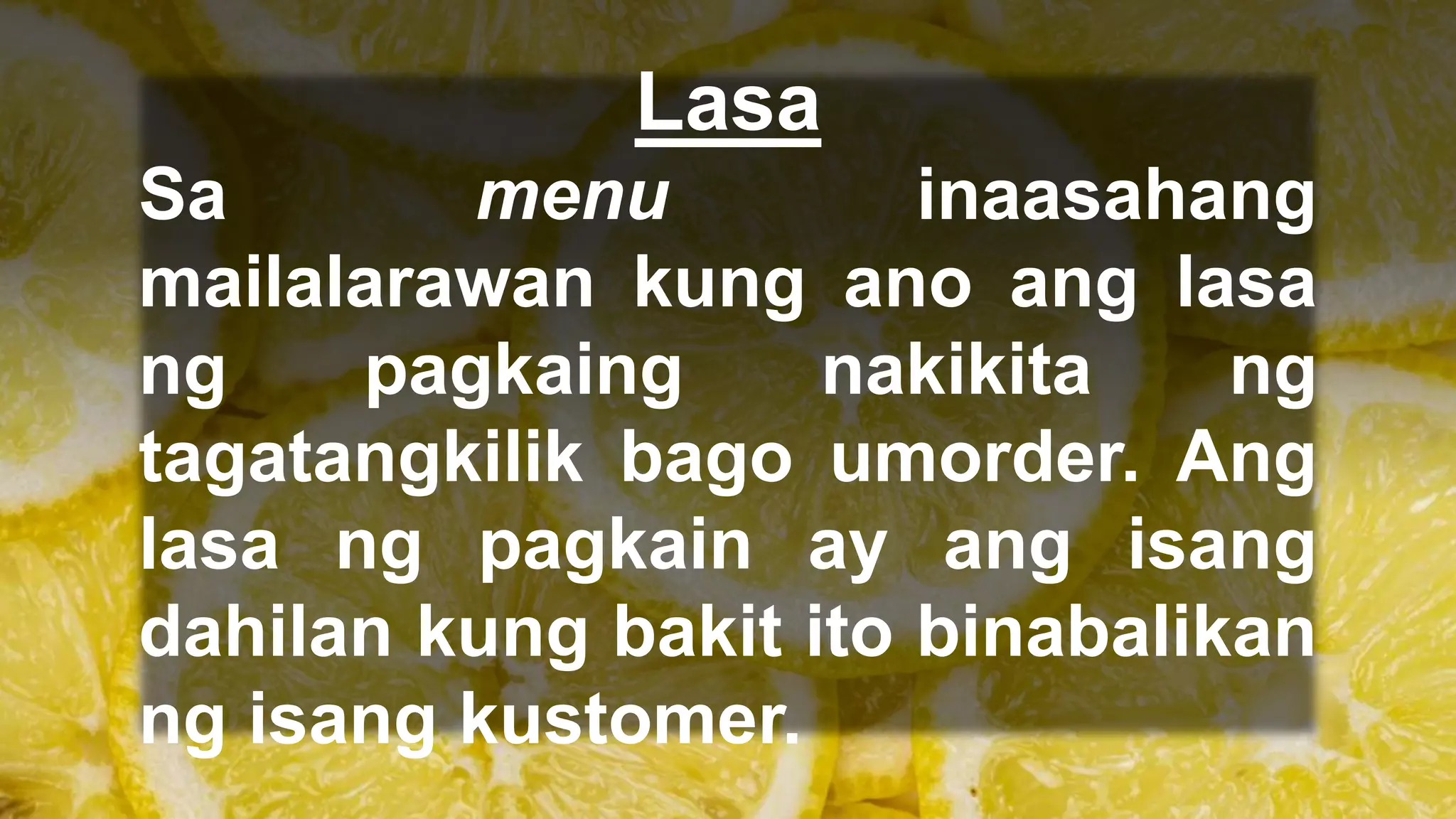 MENU NG PAGKAIN_pptx | PPTX