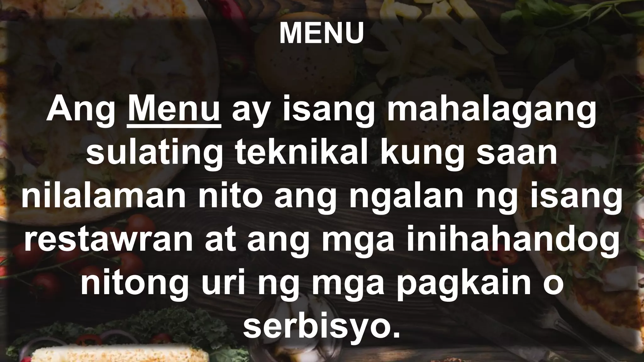 MENU NG PAGKAIN_pptx | PPTX
