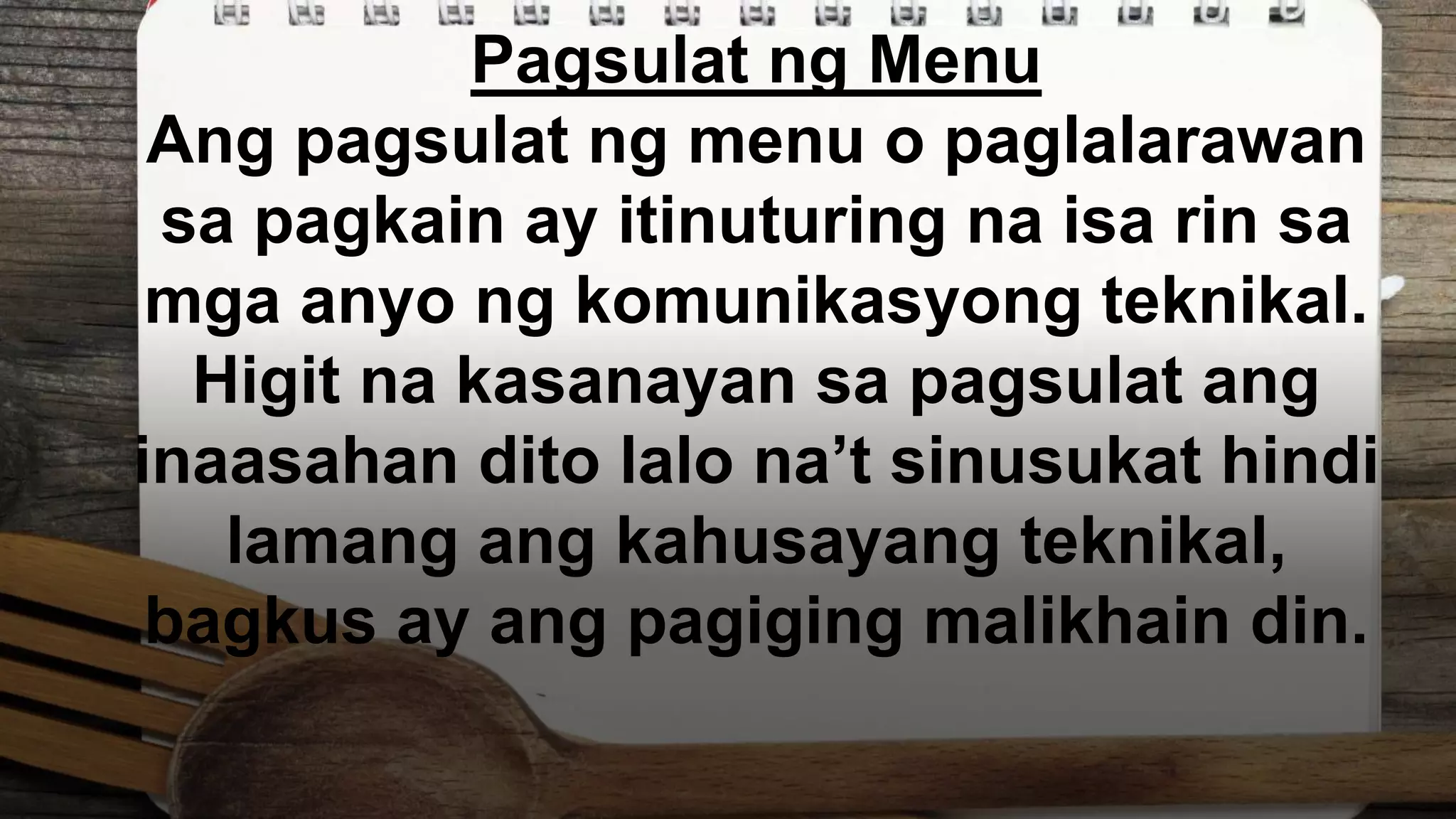 MENU NG PAGKAIN_pptx | PPTX