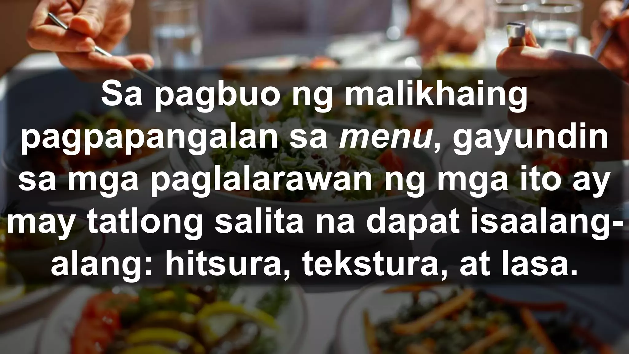 MENU NG PAGKAIN_pptx | PPTX