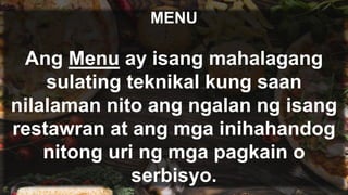MENU NG PAGKAIN_pptx | PPTX