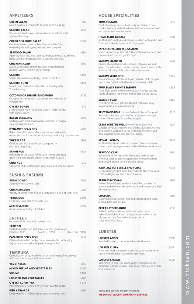 Menu nicksan | PDF