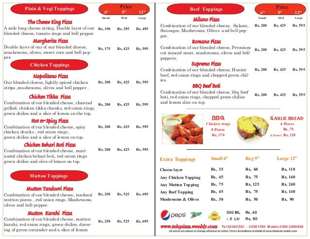 telepizza Menu pdf