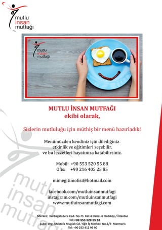 MUTLU İNSAN MUTFAĞI Menü | PDF