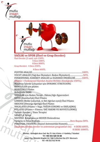 MUTLU İNSAN MUTFAĞI Menü | PDF