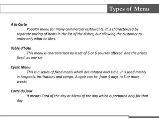 Menu planning by M.Naveen Kumar | PPT