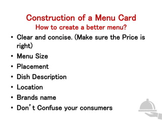 Menu planning | PPTX | Dining Out | Food & Drink