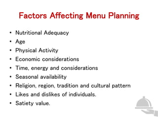 Menu planning | PPTX | Dining Out | Food & Drink