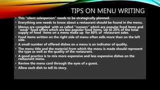 Menu planning | PPT