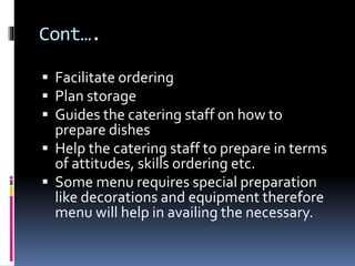 Menu planning | PPTX